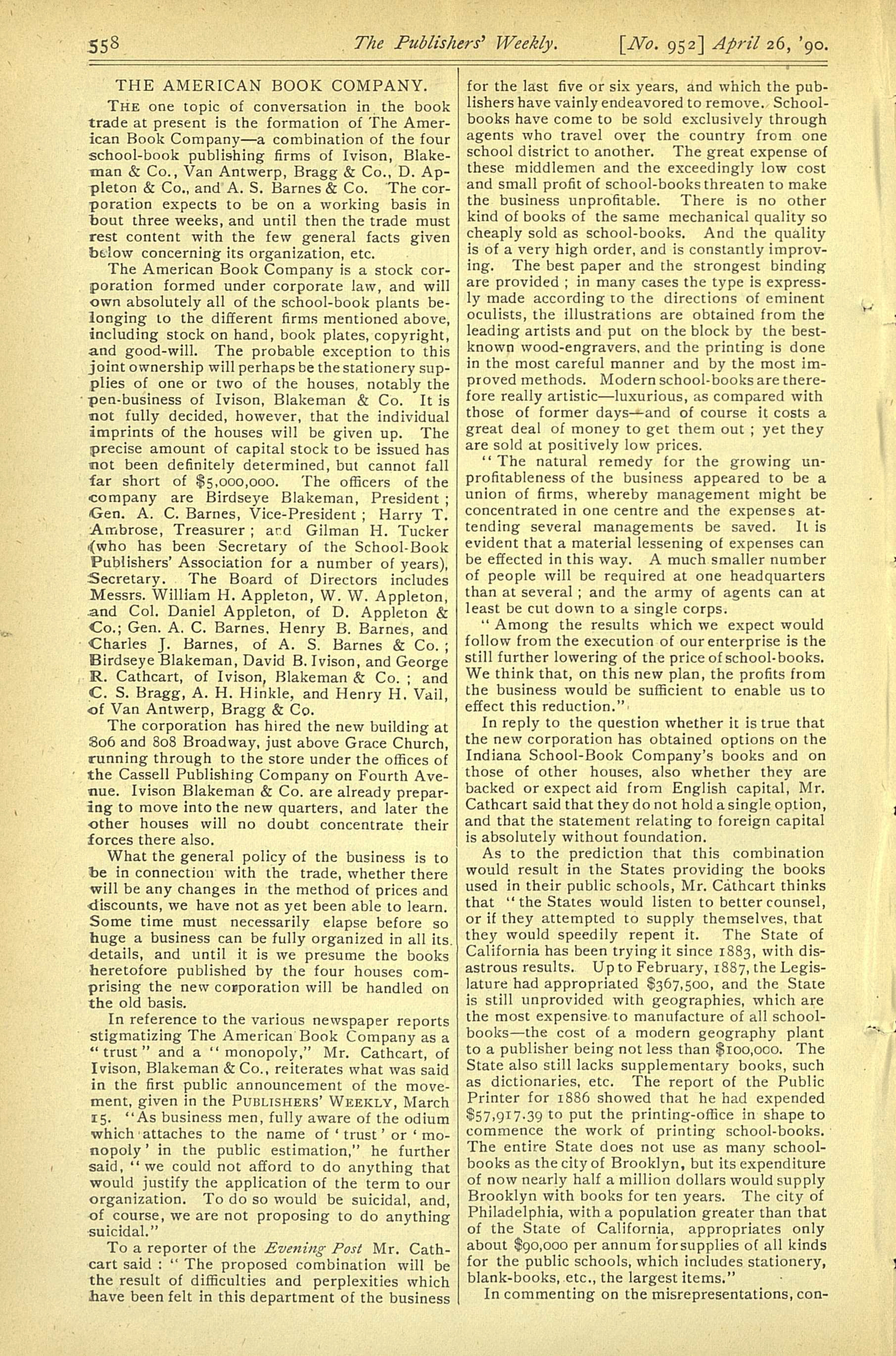 From the Archive: April 26, 1890
