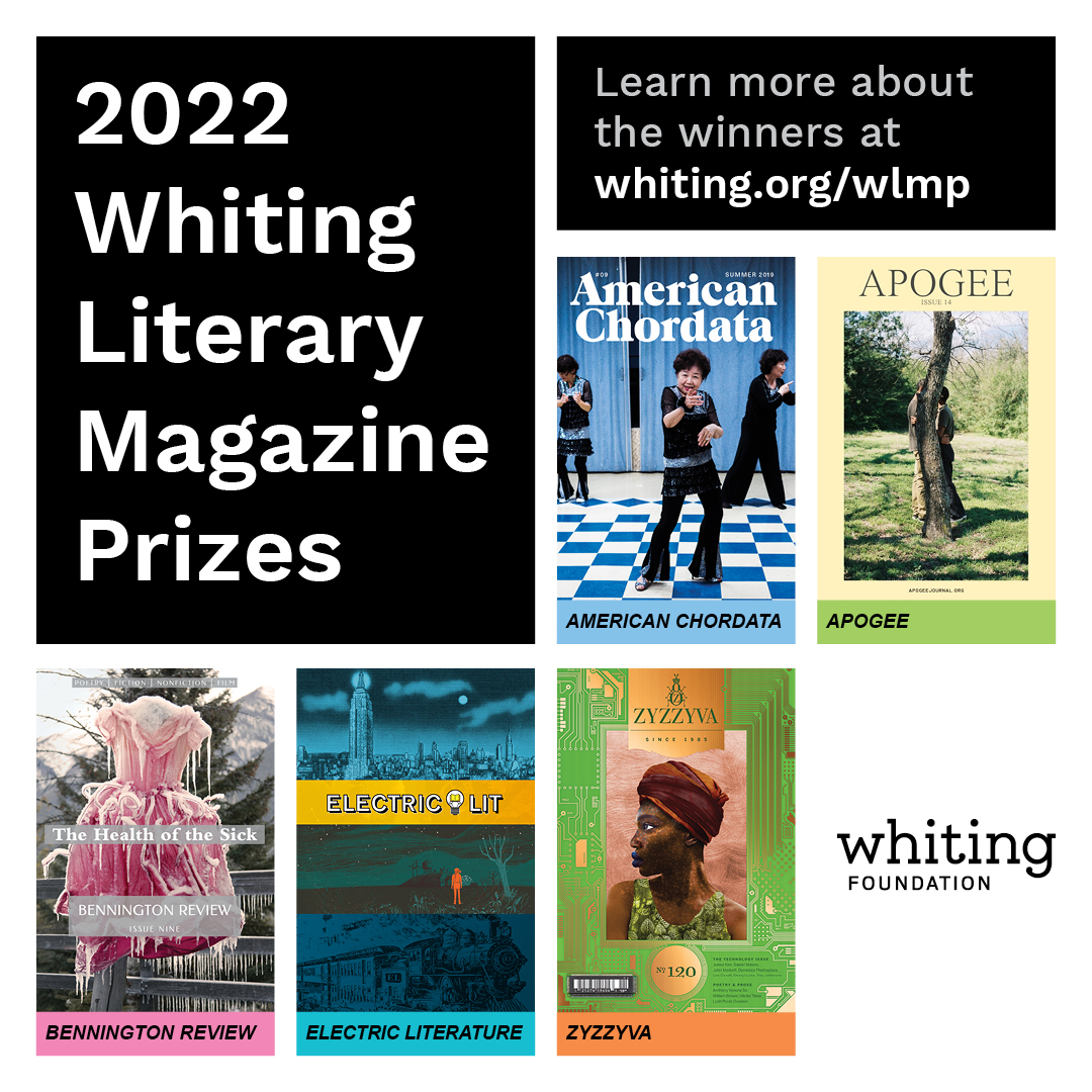 2022 Whiting Literary Magazine Prize Winners Announced