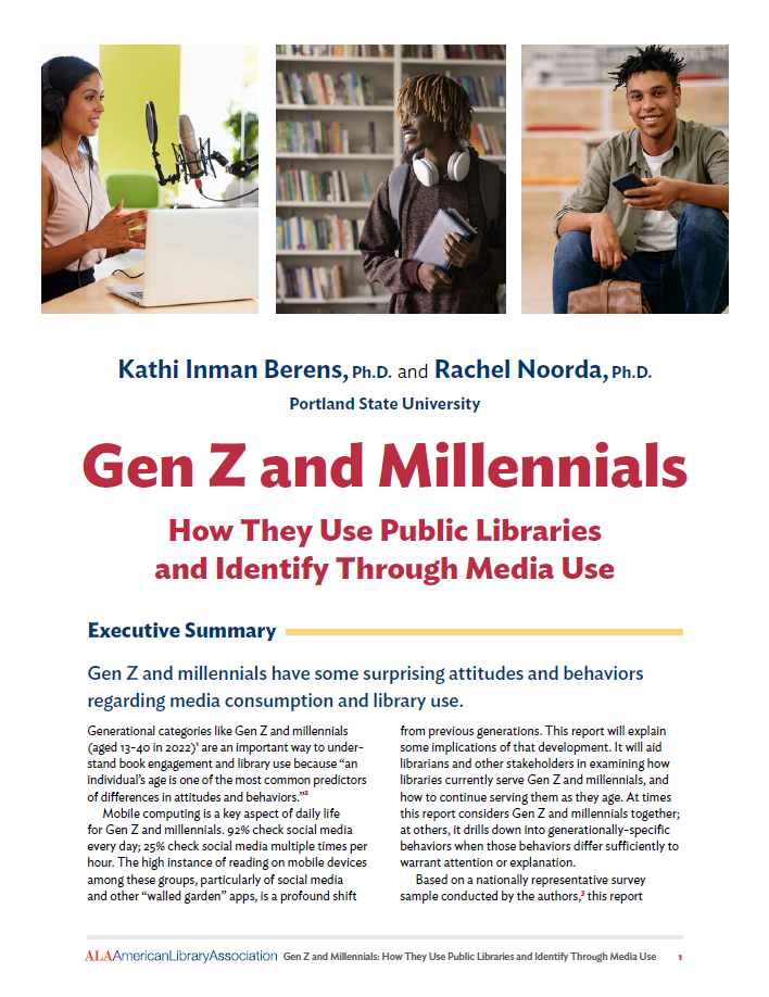 ALA Report Looks at Millennial, Gen Z Library Usage, Media Habits